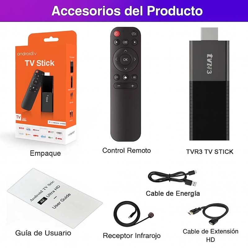 Android Tv Stick TVR3 convertidor a Smart TV - Android 16.0 | Mesirve
