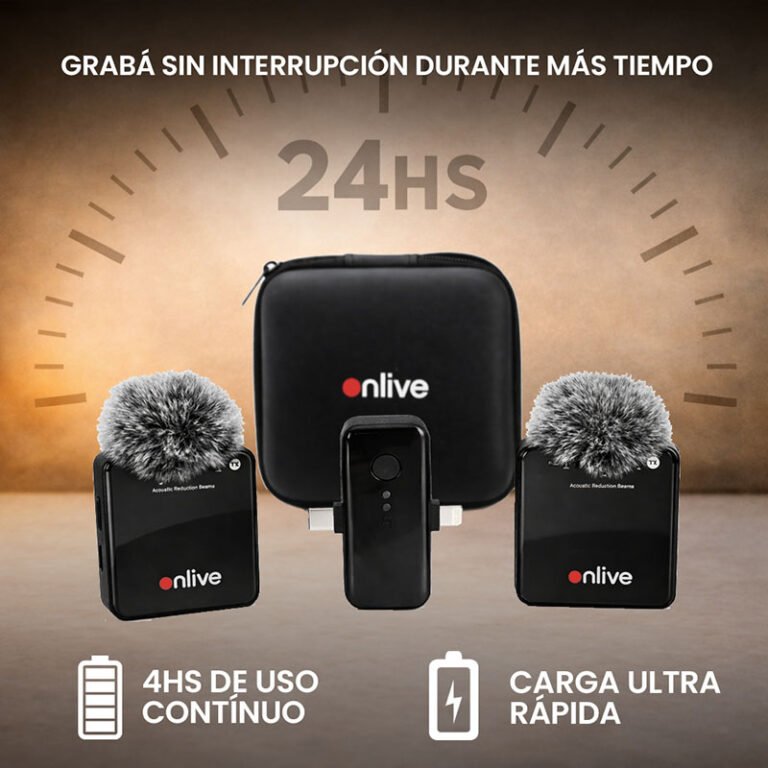 Micrófonos Inalámbricos ONLIVE VLOG PRO | Kit Profesional | Mesirve